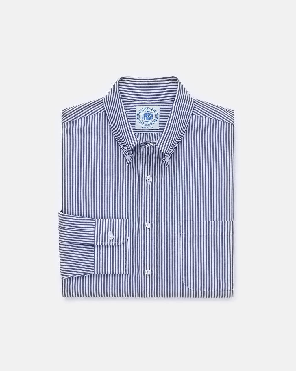 Classic Dress Shirt - Dark Blue Bengal Stripe Button Down | J. Press