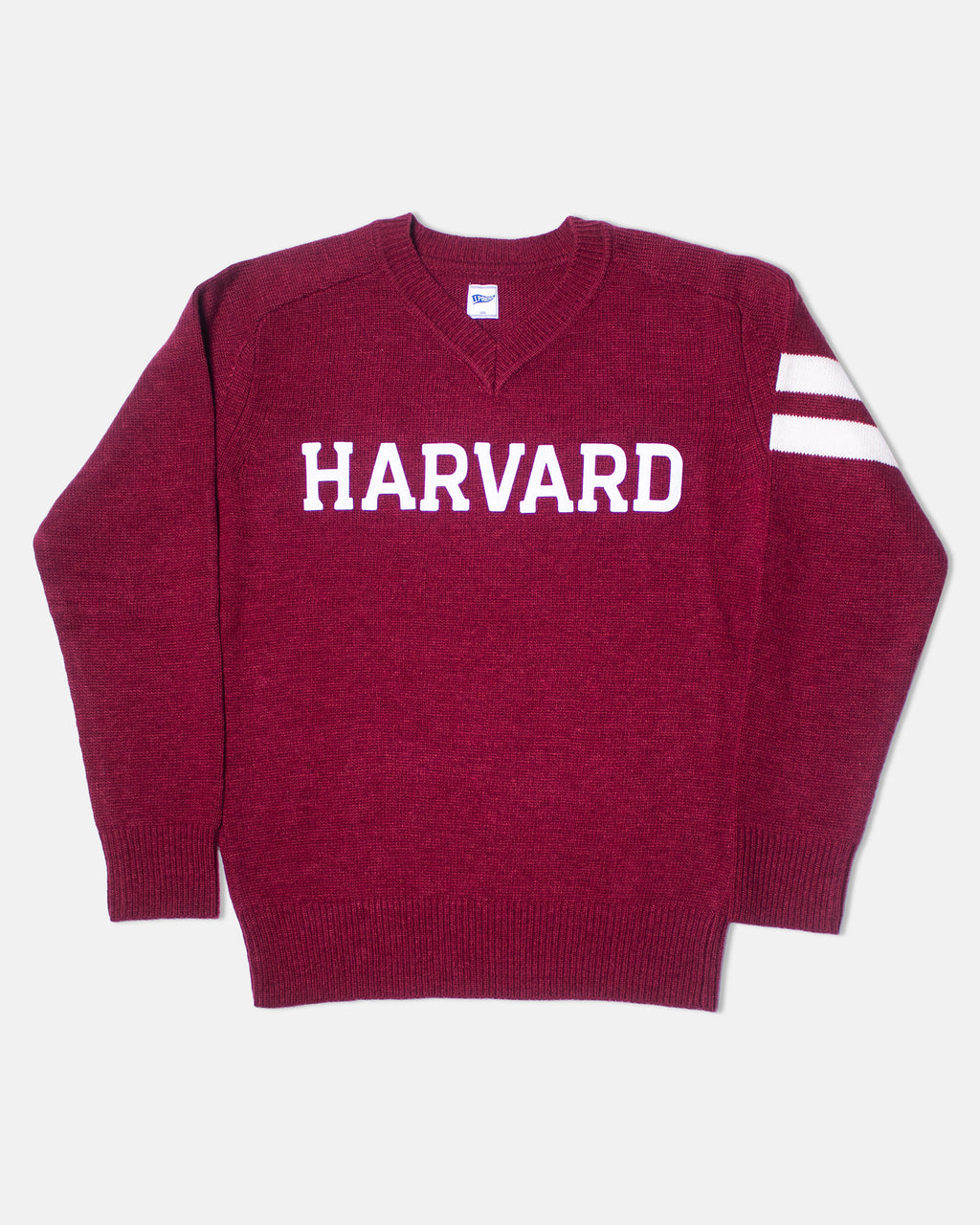 Harvard Wool V-Neck Sweater - Burgundy | J.PRESS - Pennant Label