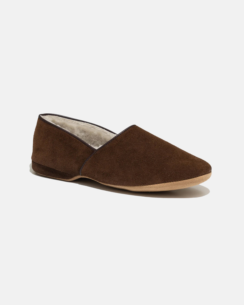 Draper Suede Slipper Sheepskin Lined - Brown | Footwear - J. Press